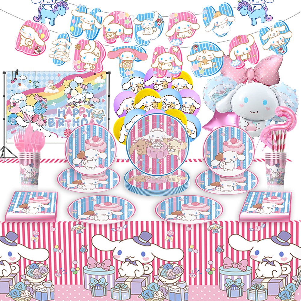 Cinnamoroll Birthday Decoration Tableware Plates Cup Tablecloth ...