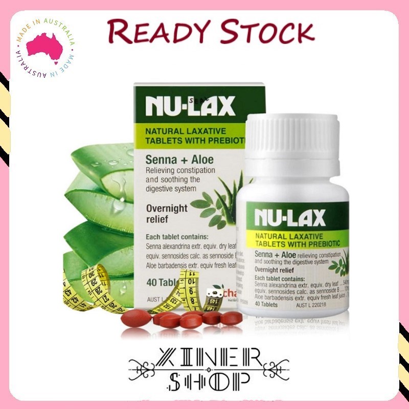 Nu-Lax Natural Laxative Tablets With Prebiotic Senna + Aloe ( 40 ...