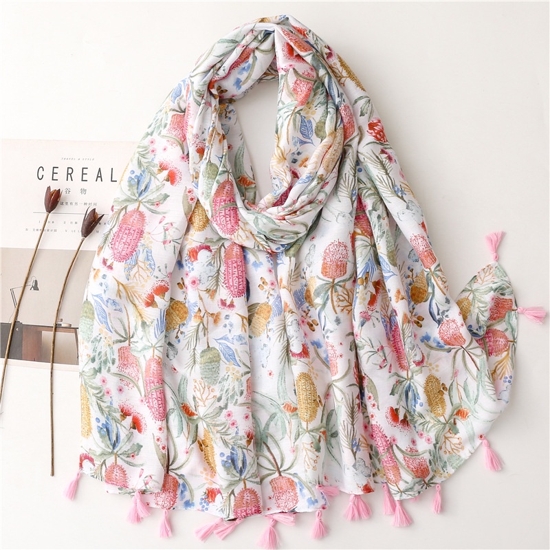 Japanese cotton and linen hand scarf travel sun protection shawl ...