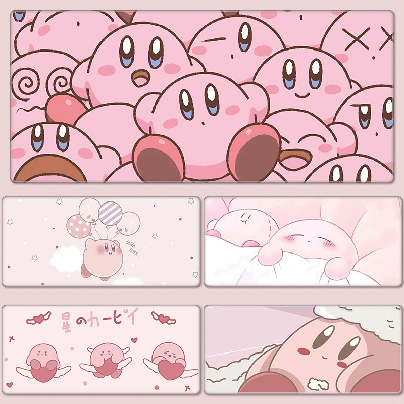 Star Kirby Mouse Pad Oversized Boys Girls Pink Cute Gaming Game Two ...