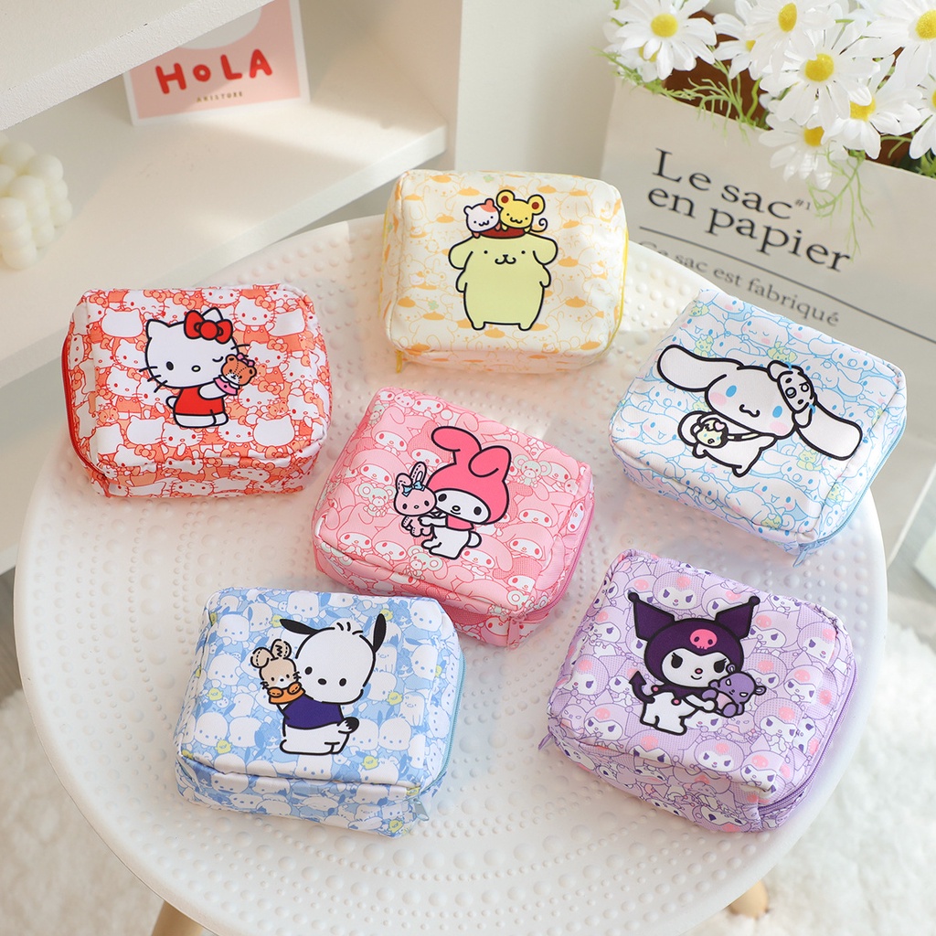 Sanrio Storage Bag Sanitary Napkin Cute Girl Portable Cosmetics ...