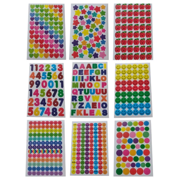 [SG Seller] Reward chart stickers, dot, stars, smiley face, heart shape ...