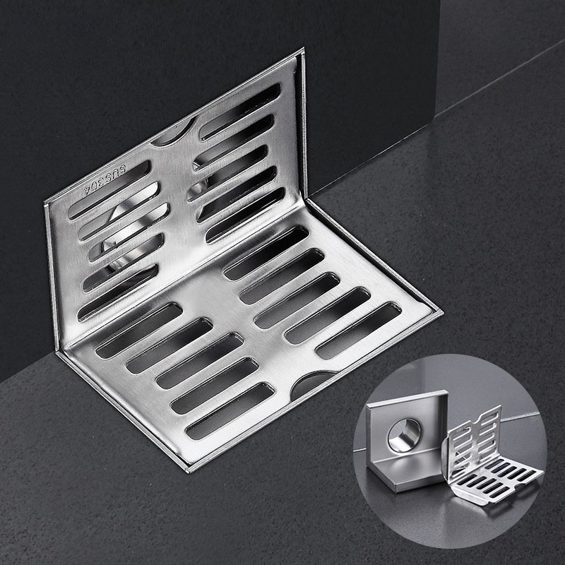 304 Stainless Steel L Shape Corner Floor Drain Corrosion Resistant ...