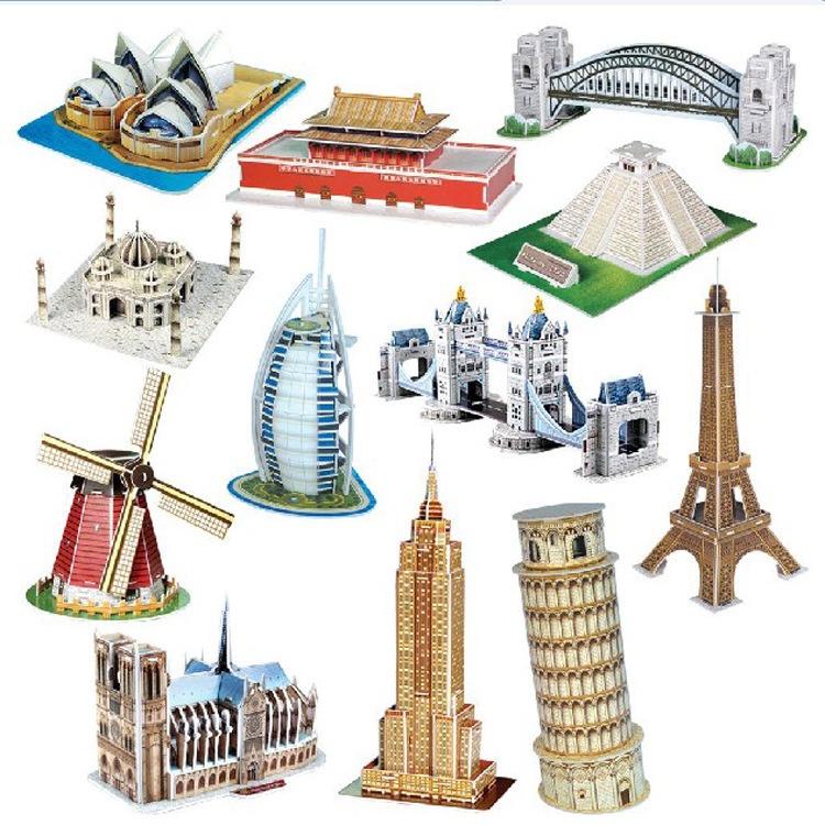World Famous Building Model Cardboard 3D 3D Puzzle Model Children's ...