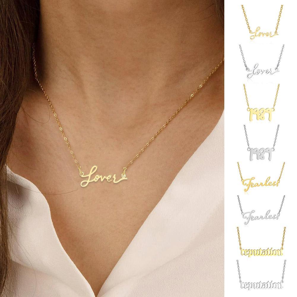 Taylor Swift Letter Necklace Gold/Silver Color 1989 Necklace Fearless ...