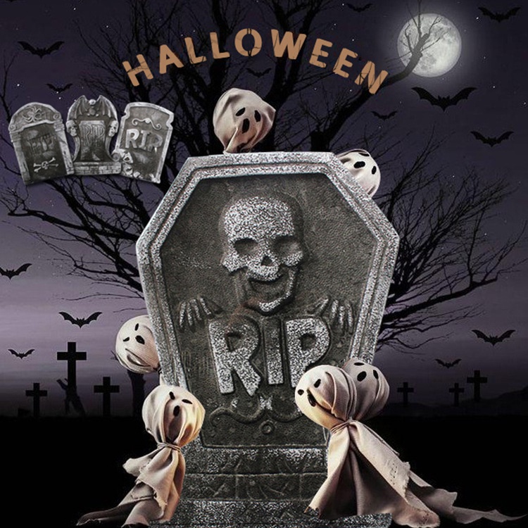 Foam Skeleton Halloween Decorations Garden Home Grave Bat Horror House ...