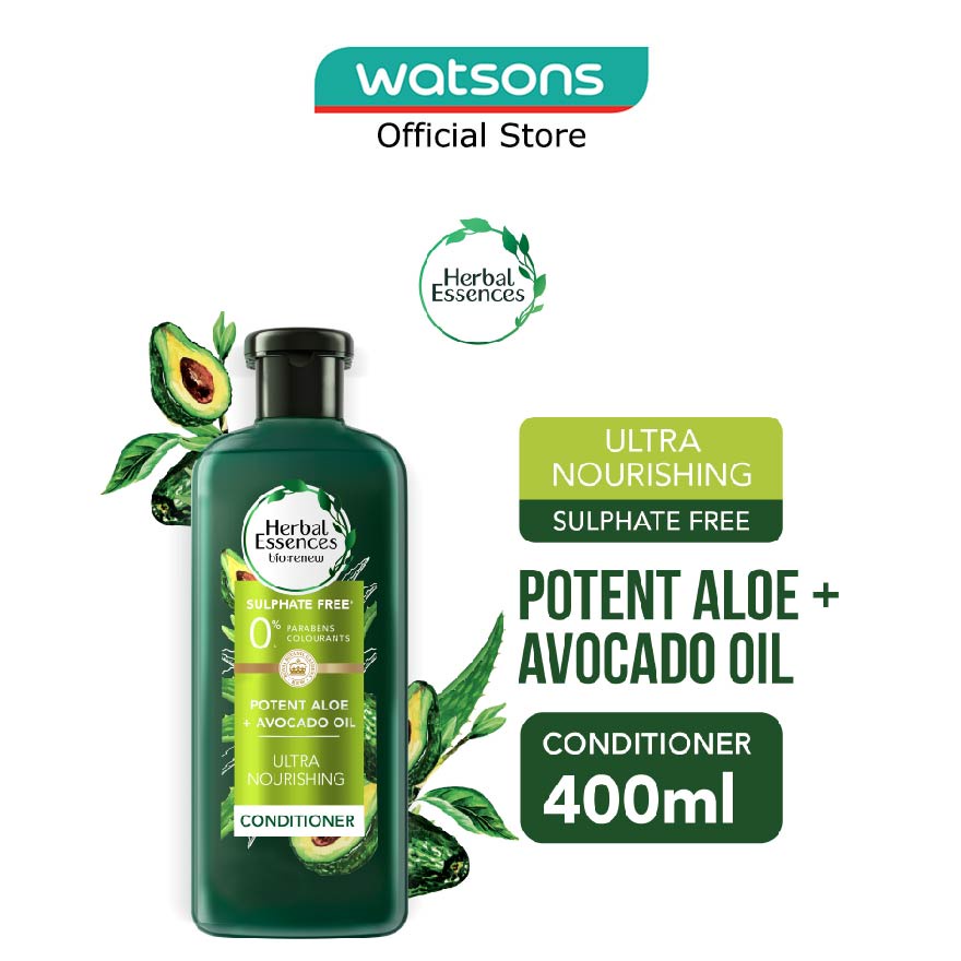HERBAL ESSENCES Potent Aloe & Avocado Oil Conditioner 400ml | Shopee ...