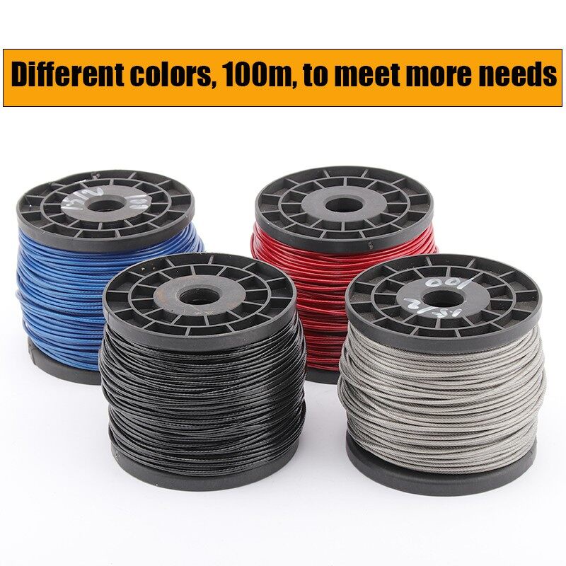 304 stainless steel wire rope 2mm plastic coated clothesline rust-proof ...