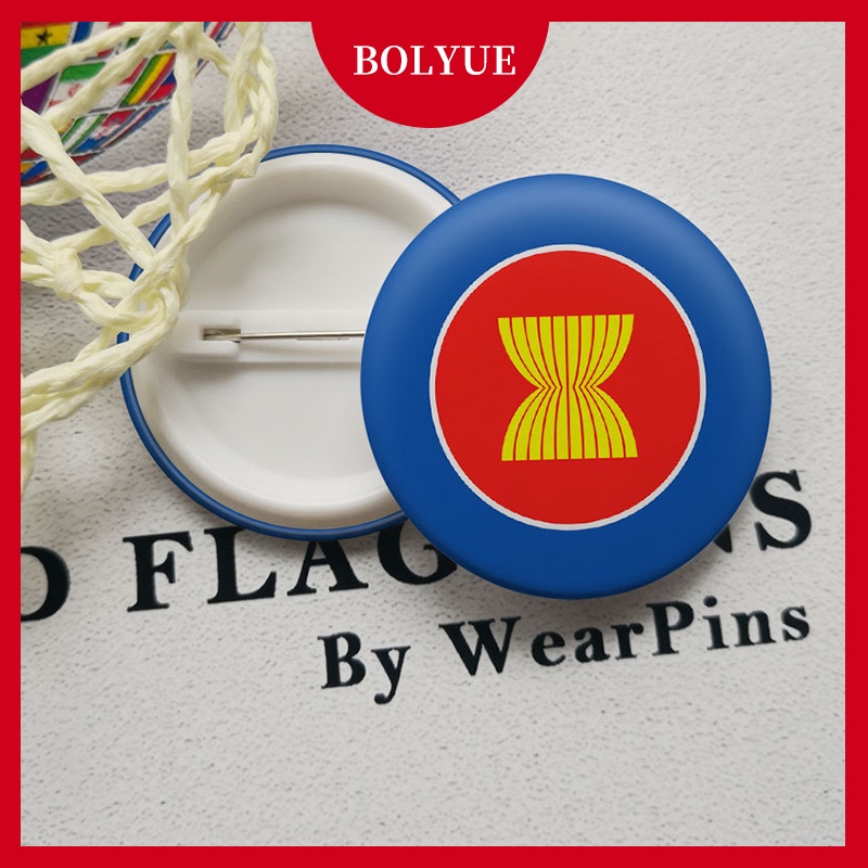 ASEAN 10 Countries Flag Brooch Thailand/Vietnam/Singapore/Malaysia ...