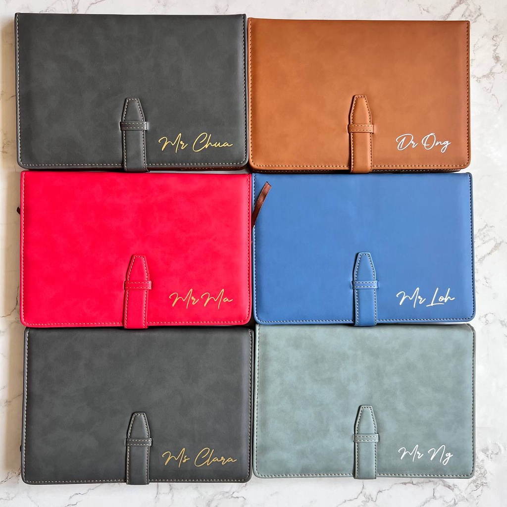 Personalised A5 Leather Notebook with initials Name | Christmas Gift ...