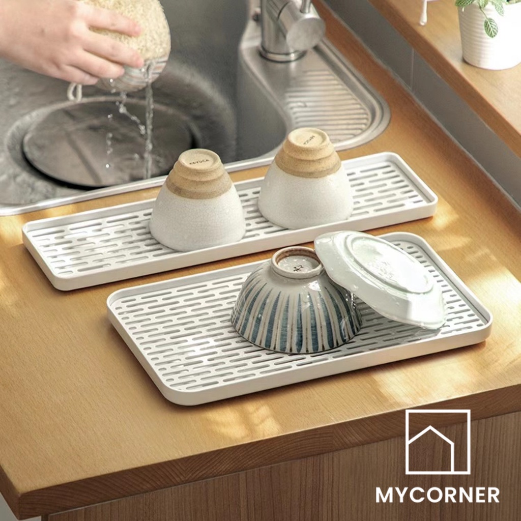 MyCorner SG Stock | Cutlery Dish Drying Rack Double-Layer Drain Tray ...