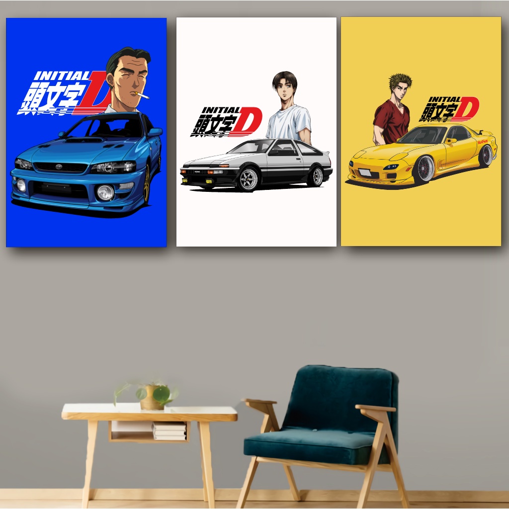KAYU Sakazuki Wood Poster Racing INITIAL D TOYOTA AE86 TRUENO MAZDA RX7 ...