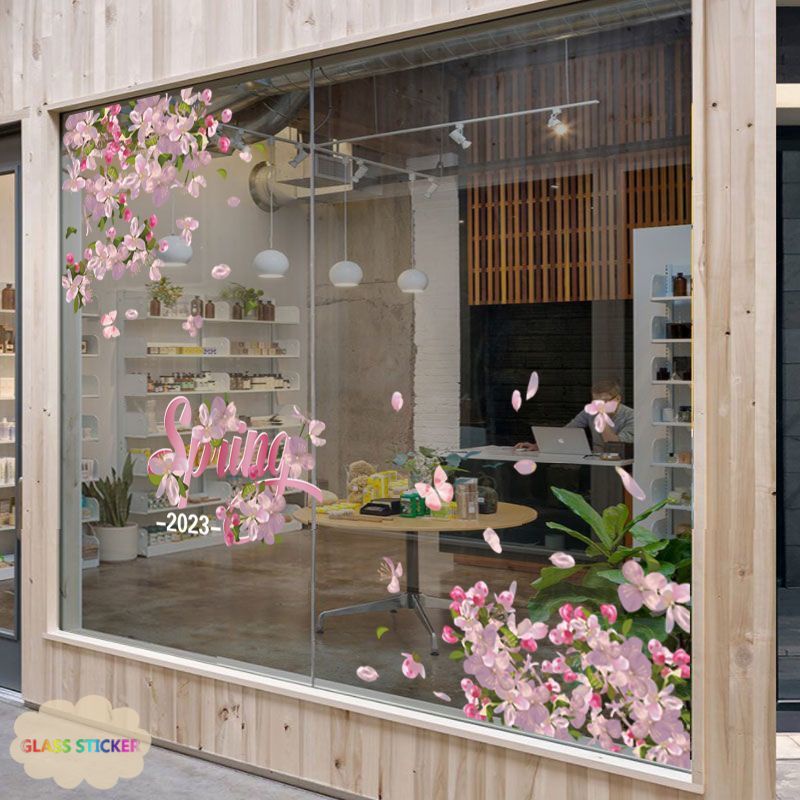 Creative Flower Electrostatic Sticker Shopping Mall Clothing Store ...