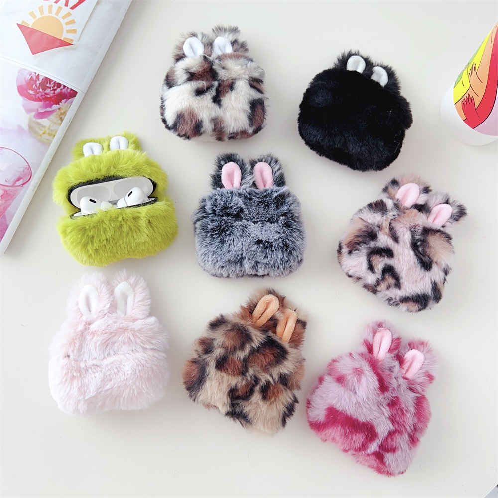 Cute Plush Rabbit Leopard Pattern AirPods Case For AirPods 1/2/3/Pro ...