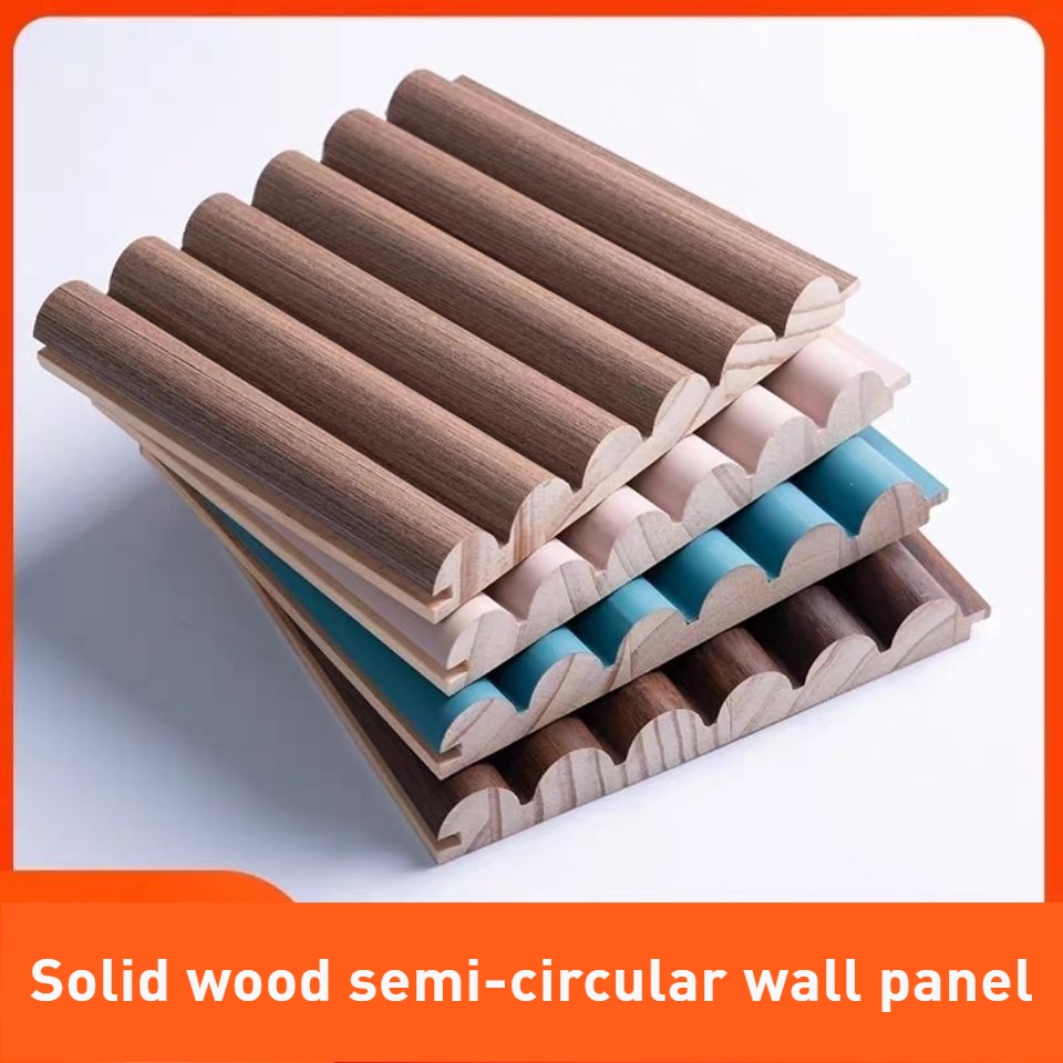 Solid Wood Semicircle Grille Wallboard Decoration Solid Wood Grating ...