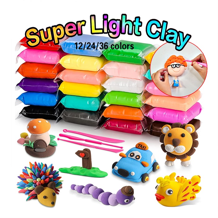 Super Light Clay 12/24/36 Colour Air Clay DIY Non-Toxic Children Clay ...