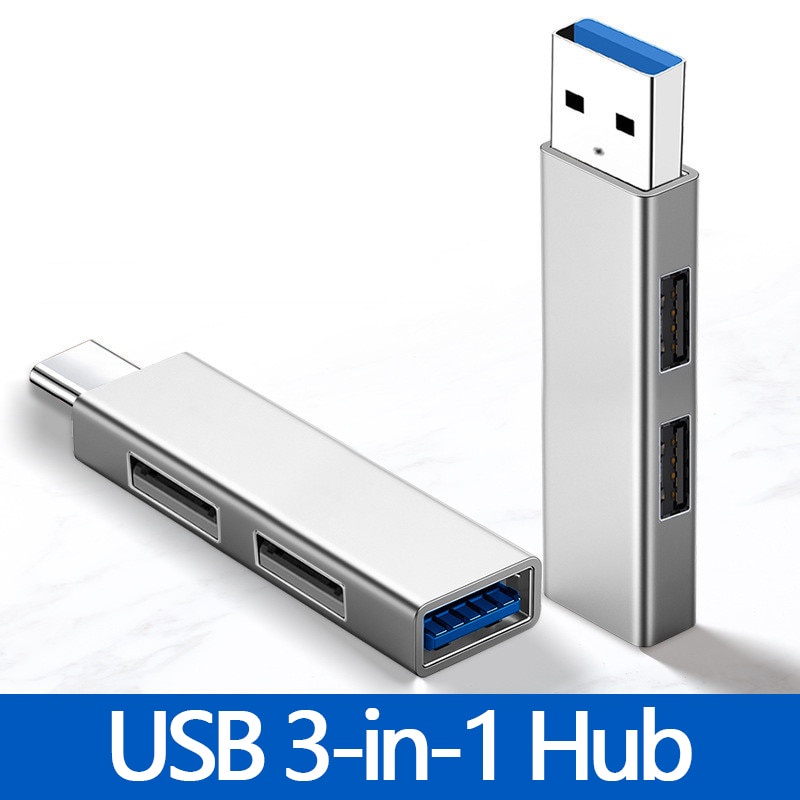 3 Port USB 3.0 USB Hub 2.0 Multi Type-C Ultra Slim Splitter Hub Use ...