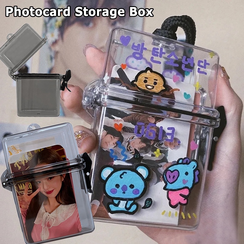 Ins Photocard Storage Box Waterproof Message Card Storage Case Kpop ...
