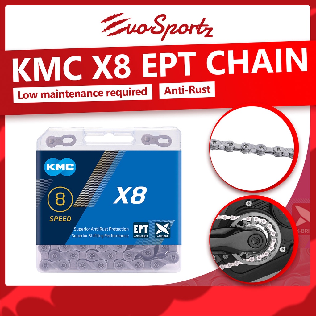KMC X8 EPT Bike Chain | Bicycle 6 7 8 Speed Chains | Shopee Singapore