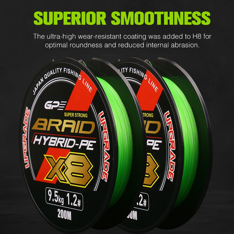 YGK G-SOUL 200M 8 Strands Multifilament PE line 8 Braid Fishing Line Super Strength 8X Upgrade ...