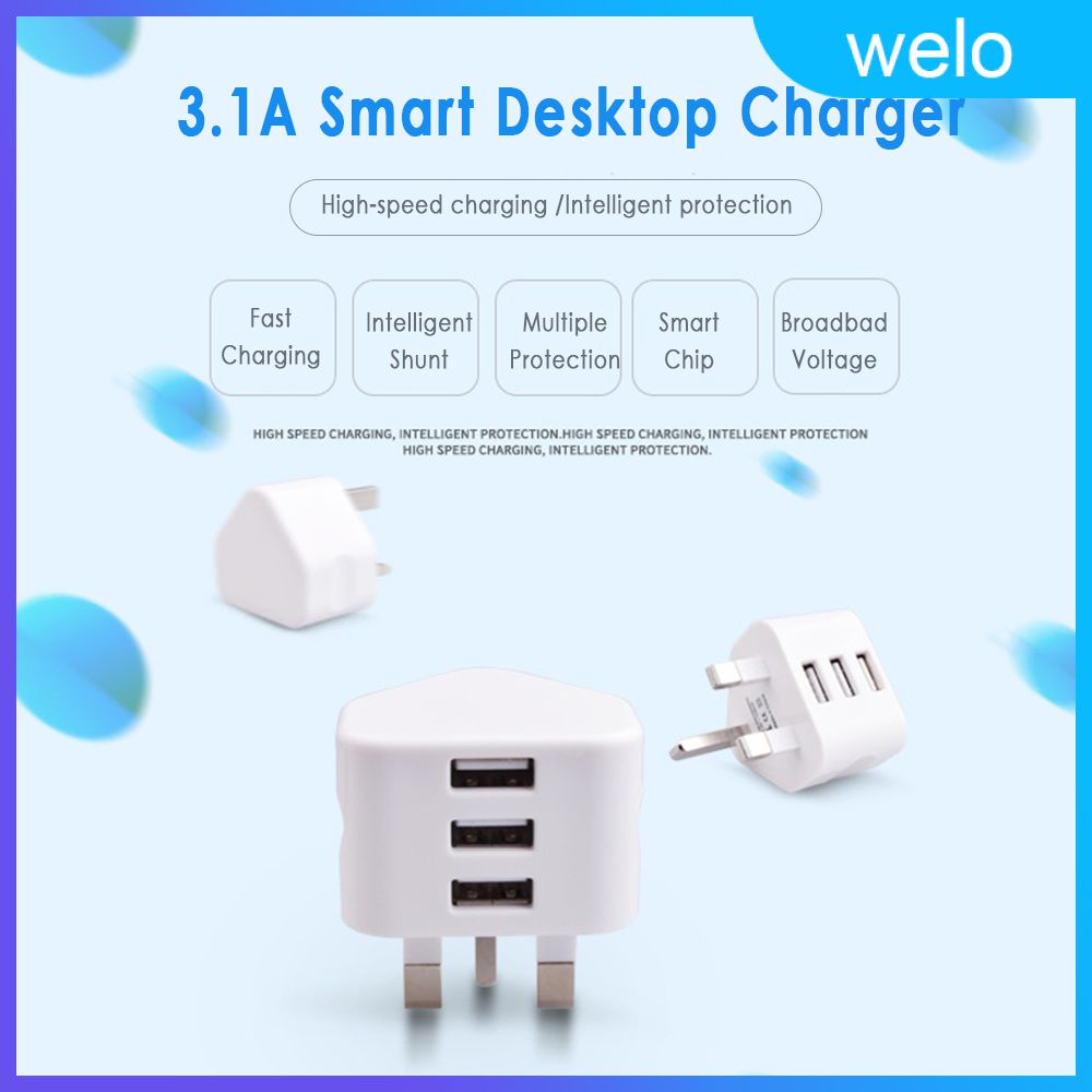 UK Wall Plug Adapter Charger 3 Pin Plug Portable Fast Charger Power ...