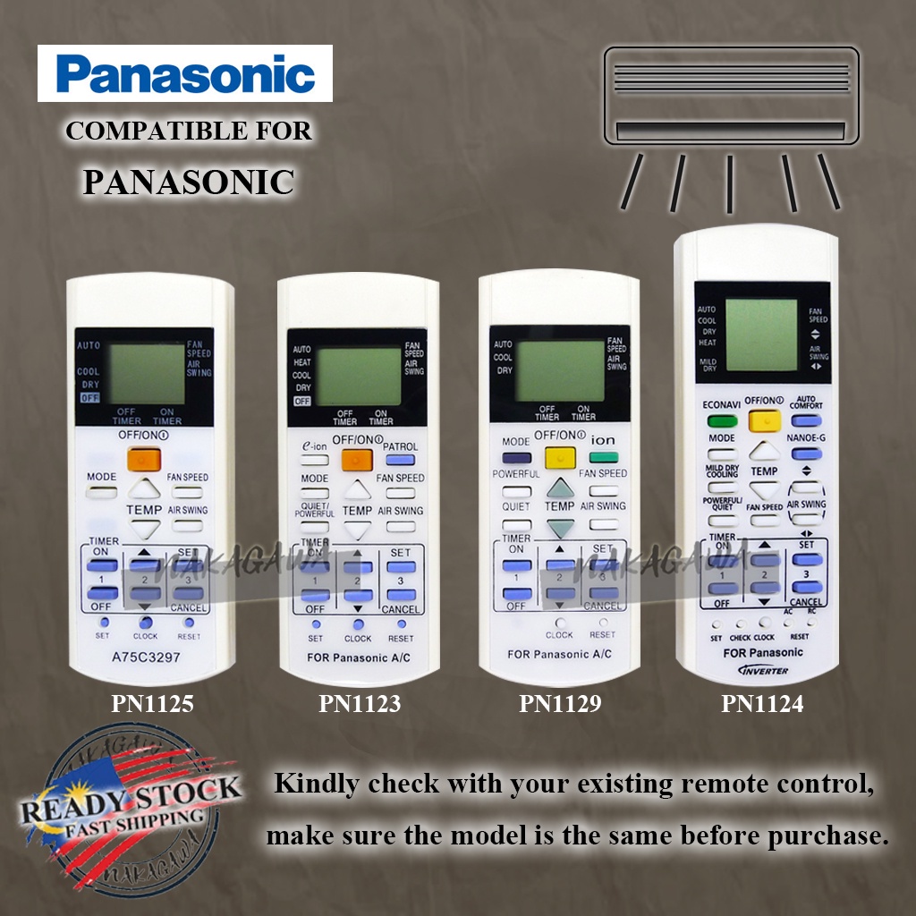 PANASONIC AIR COND REMOTE CONTROL REPLACEMENT ( A75C2817 A75C2913 ...