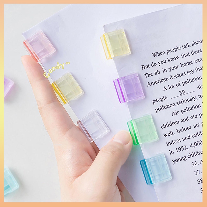 10pcs Staples Paperclip Mini Color Paper Clip Candy Transparent Metal ...