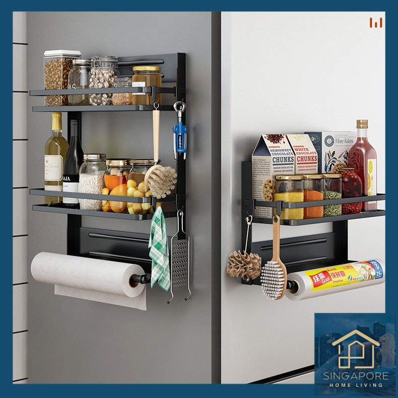 Kitchen Magnetic Refrigerator Rack Double-layer Microwave Oven Washing ...