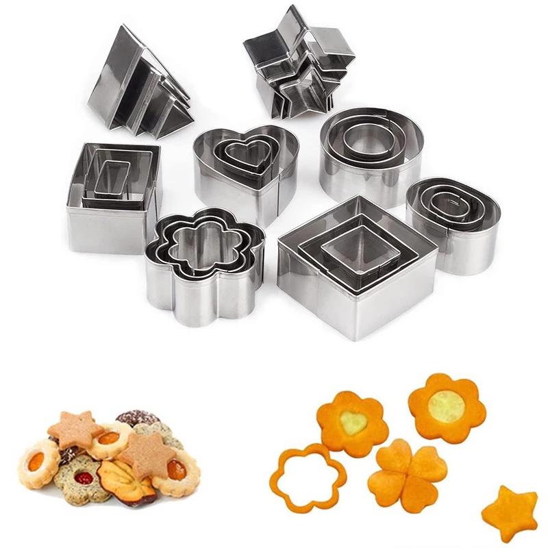 3Pcs/Set Stainless Steel Mini Mold Cookie Cutter Set Baking Pastry ...