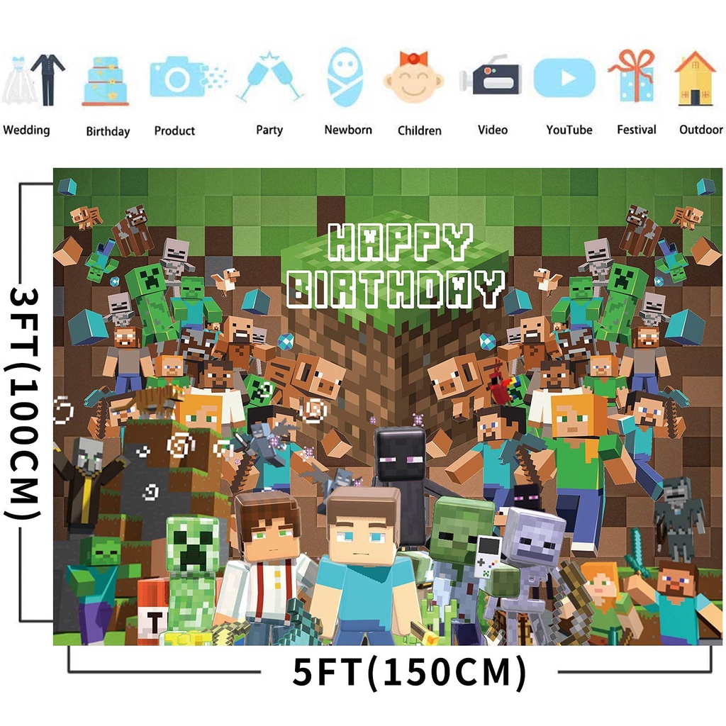 [SG] Roblox Photography 5x3ft Backdrop Minecraft Banner Supplies for ...