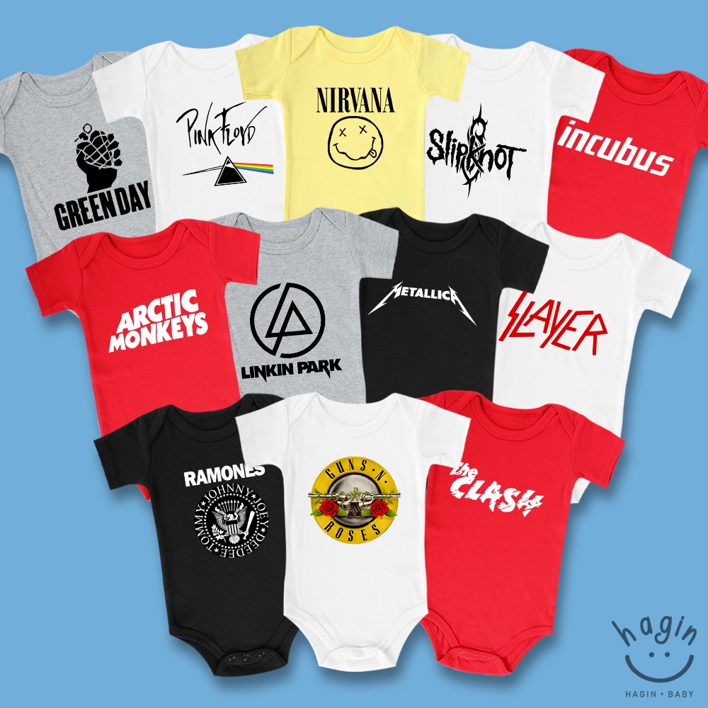 Haginbaby Rock Band Baby Onesie Nirvana Slipknot Slayer Metallica ...