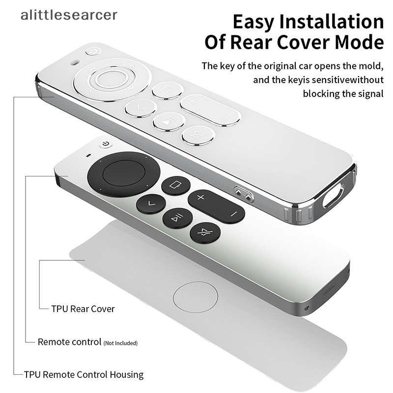 Quick Apple Tv Remote Guide Ali TPU Silver Edge Case Compatible With