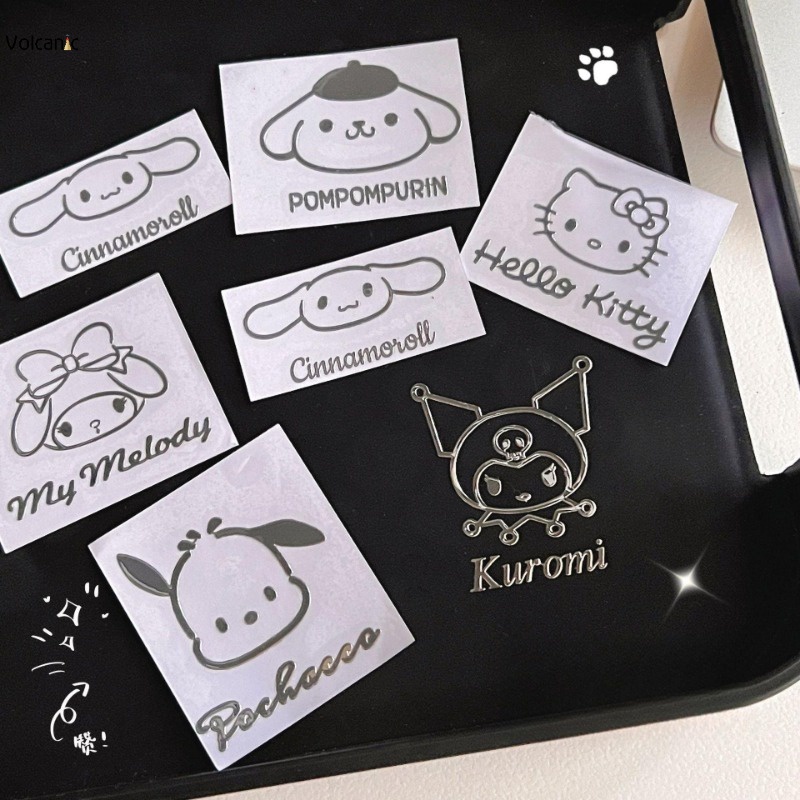 Korean Minimalist Anime Sanrio Metal Texture Sticker Popular Self ...