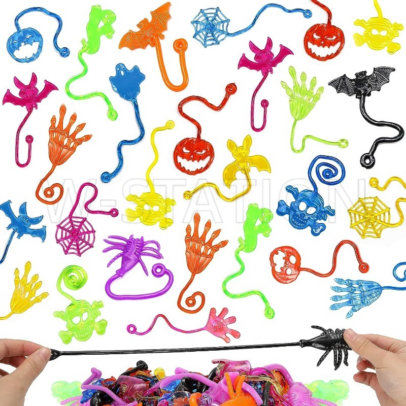 Halloween Stretchy Sticky Toys / Bat Ghost Pumpkin Elastic Sticky Hands ...