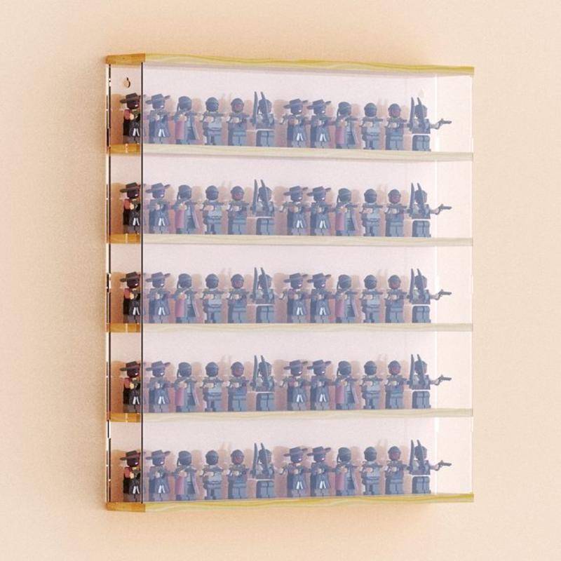 Wall Mounted single row blind box storage display stand acrylic Pop ...