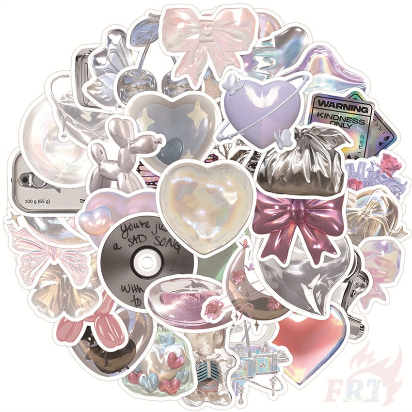 60Pcs/Set Nordic . Silver Color Styles Art Series 03 Stickers DIY ...