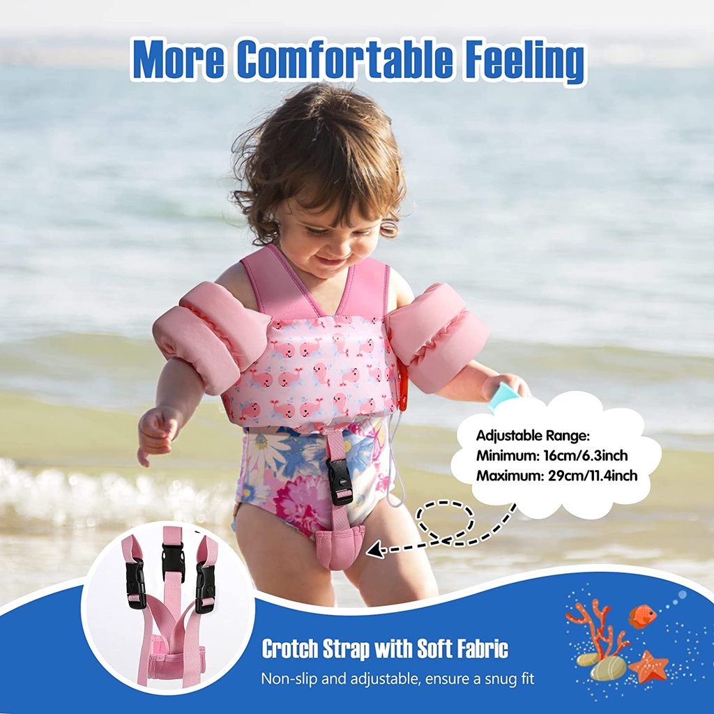 MoKo Toddler Floaties Cartoon Swim Arm Band, Toddler Swim Vest for Kids ...