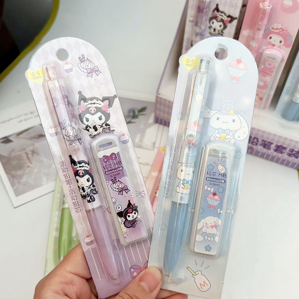 Pencil Set Sanrio Kuromi Mechanical Pencil Melody 0.5mm Free Sharpening ...