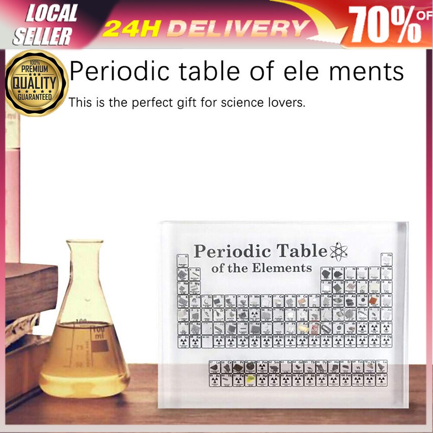 Periodic Table Display With Real Elements Acrylic School Teaching ...