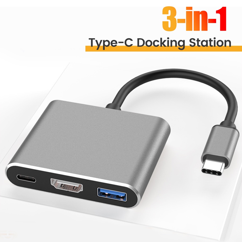 Marjay Type-C to HDMI/Type-C/USB 3-in-1 docking station HDMI 4K/60Hz 3D ...