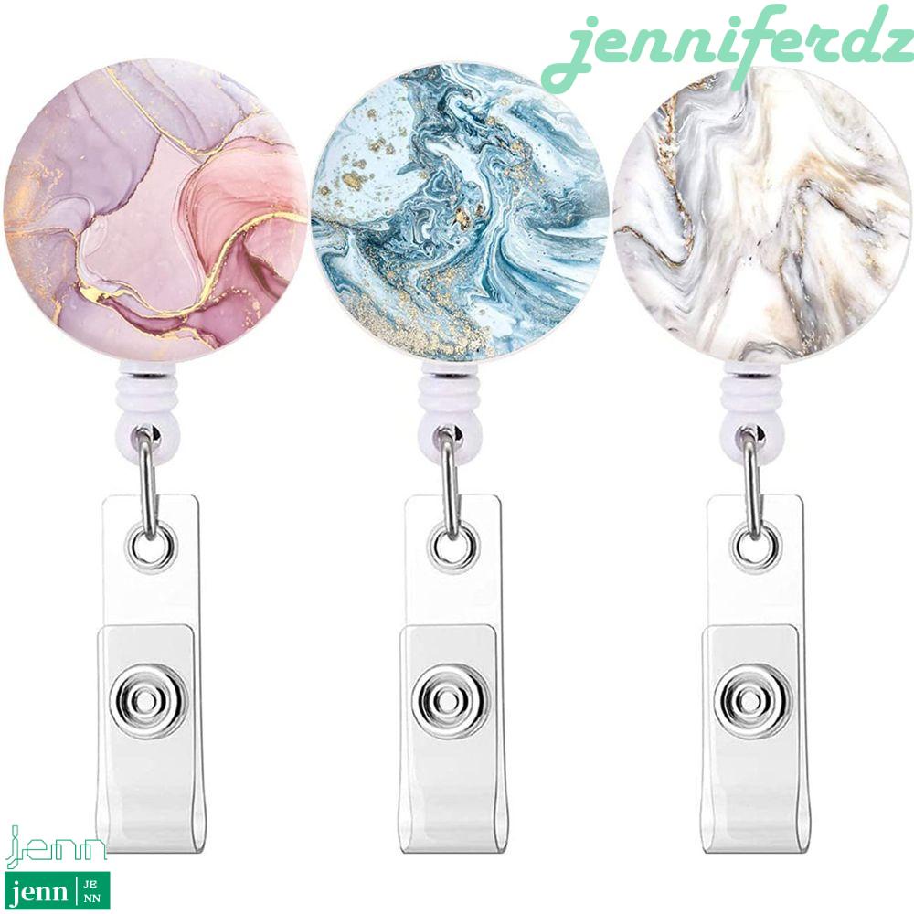 JENNIFERDZ Marble Badge Reel 1 Piece Decorative Employee Name Nursing ...