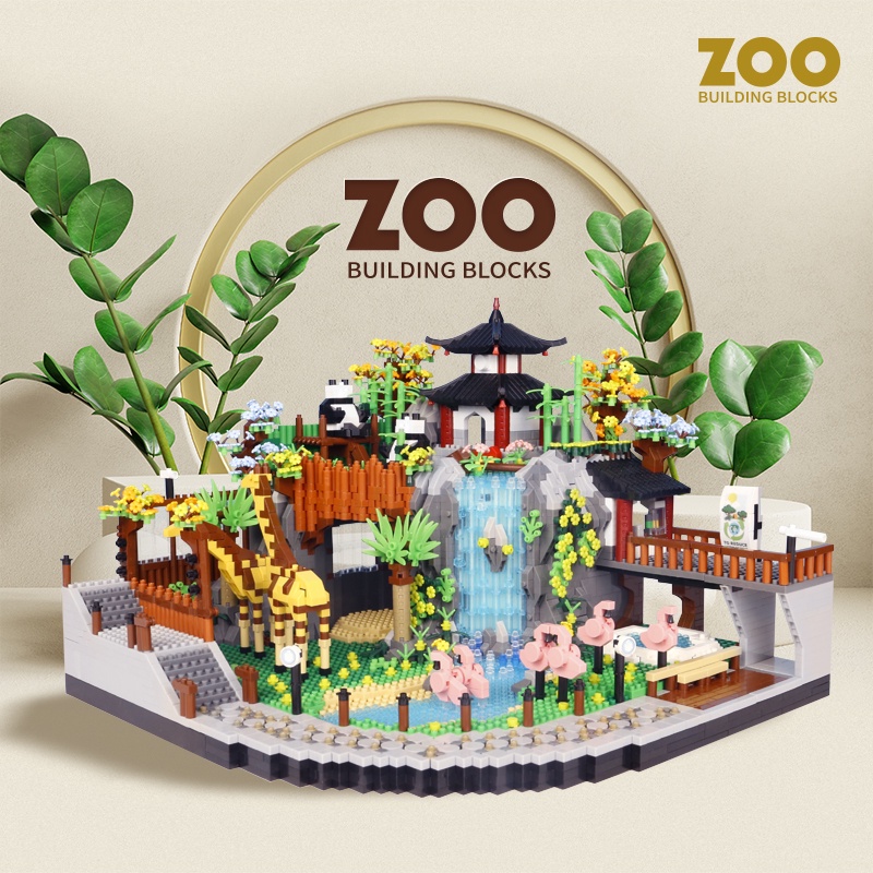 5000PCS Creative Micro Particle City Street View Rainforest Panda ...
