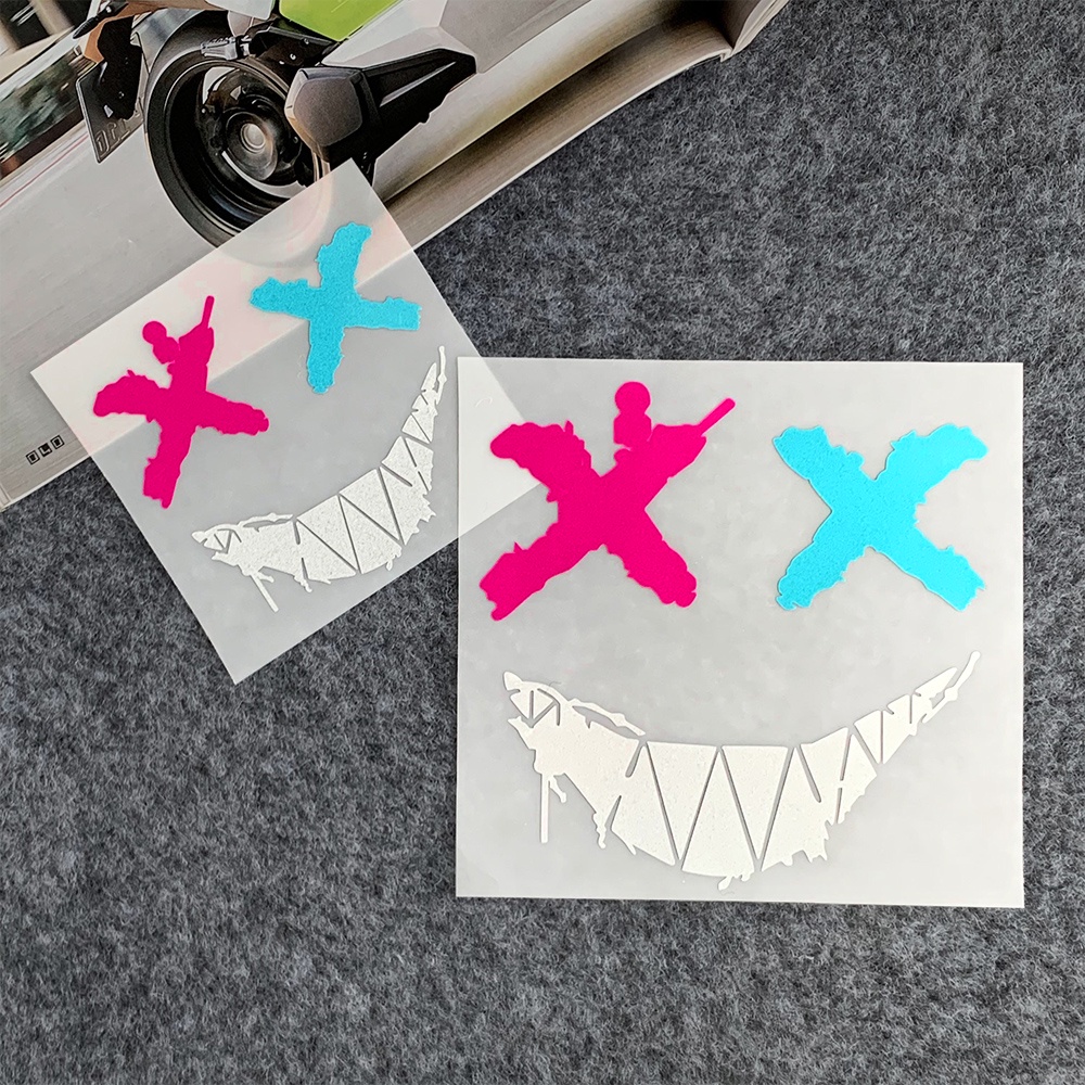 XX Eyes Demon Smiling Face Car Stickers Electric Car Motorcycle Scooter ...