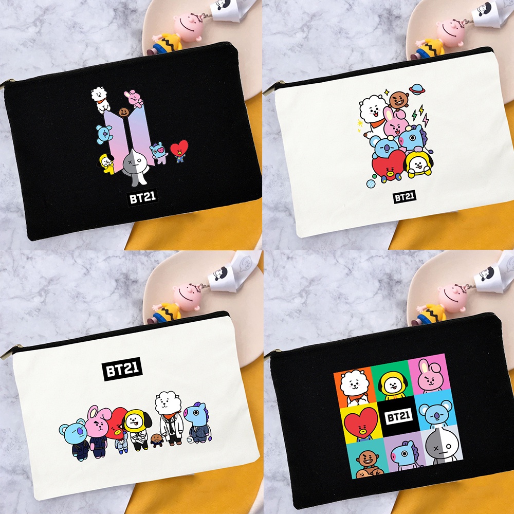 Classical KPOP BTS Canvas Coin Purse Zipper Pouch Small Wallet Girls ...