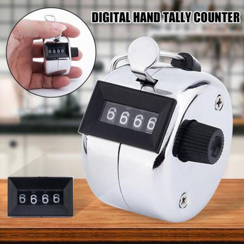 4 Digit Counting Manual Counter Mechanical Click Clicker Steel NEW F1S6 ...