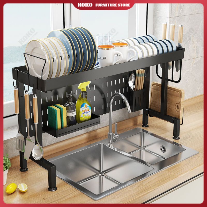 Kitchen shelf stainless steel sink draining rack dish storage rack ...