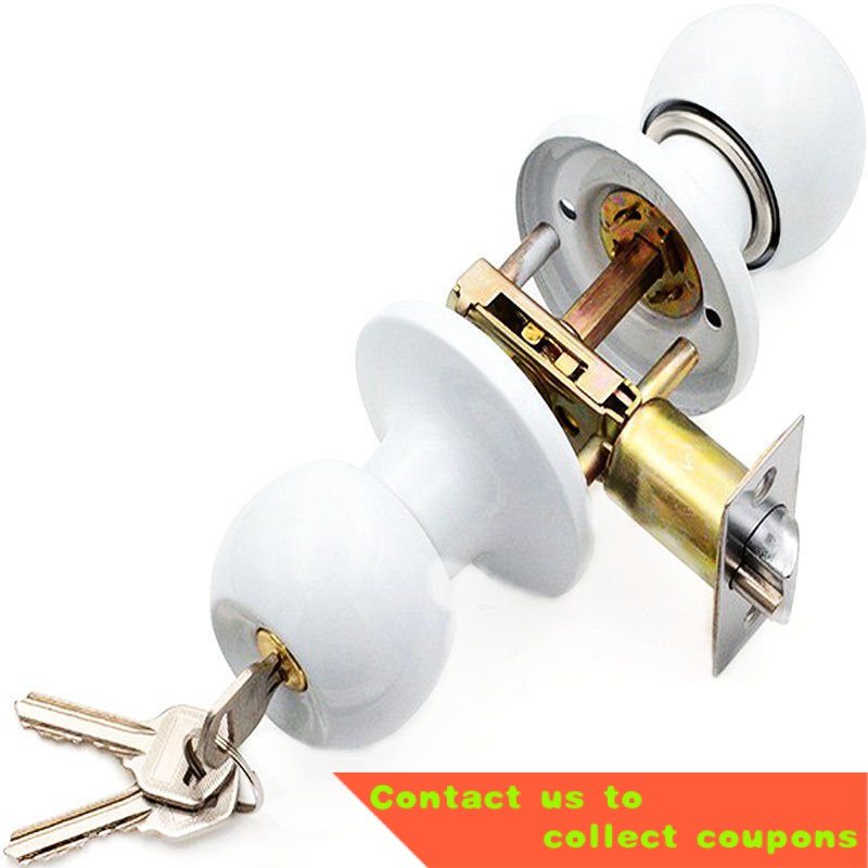 White Three-Pole Lock Spherical Lock Aluminum Alloy Plastic Steel Door ...