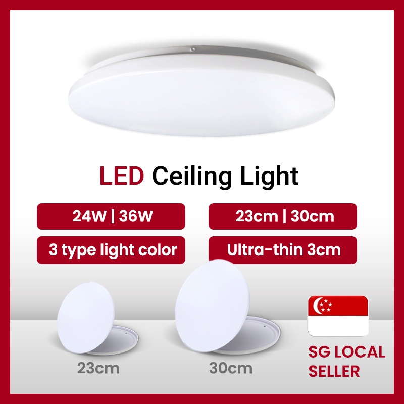 SG STOCK LIGHT Ceiling Light Tri-tone 24W/36Wwith Premium LED Magnetic ...