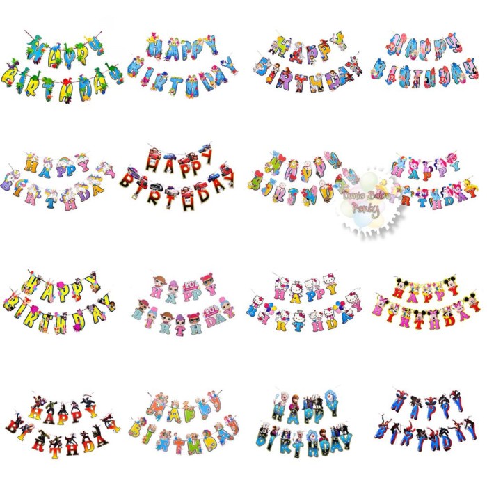 Happy Birthday Banner Various Characters/HBD Banner/Birthday Banner ...