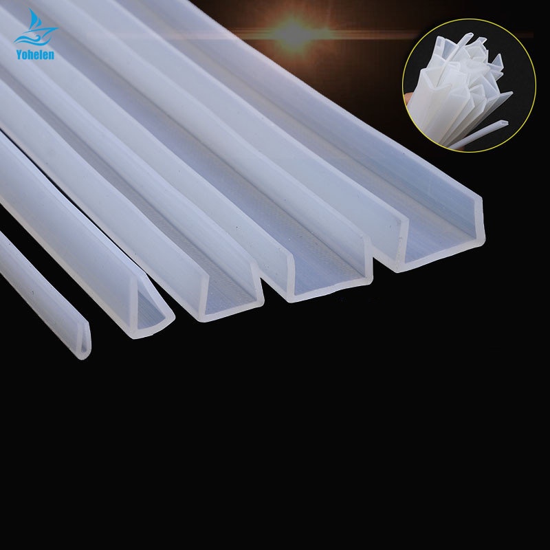 1Meters U Channel silicone rubber shower door glass sealing strip edge ...